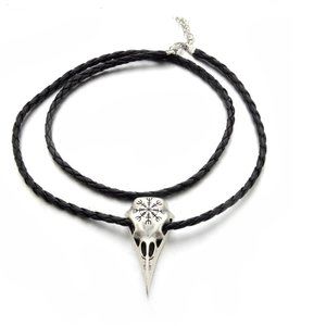 Jewelry | Raven Skull Necklace Viking Helm Of Awe Amulet Talisman ...